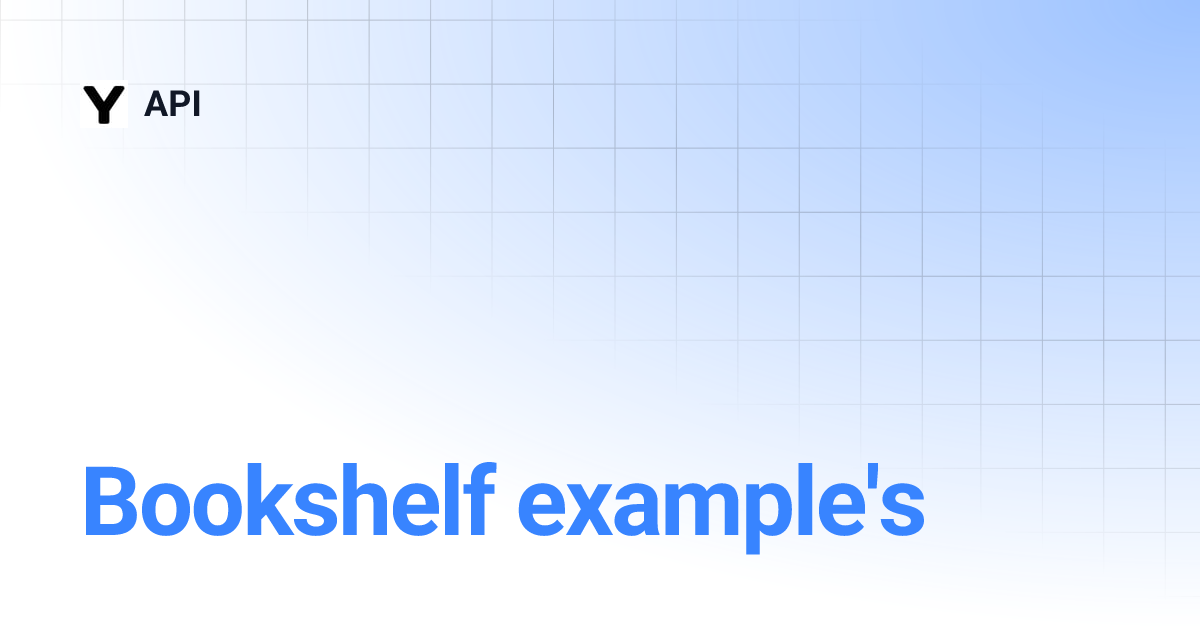 Bookshelf example's | API