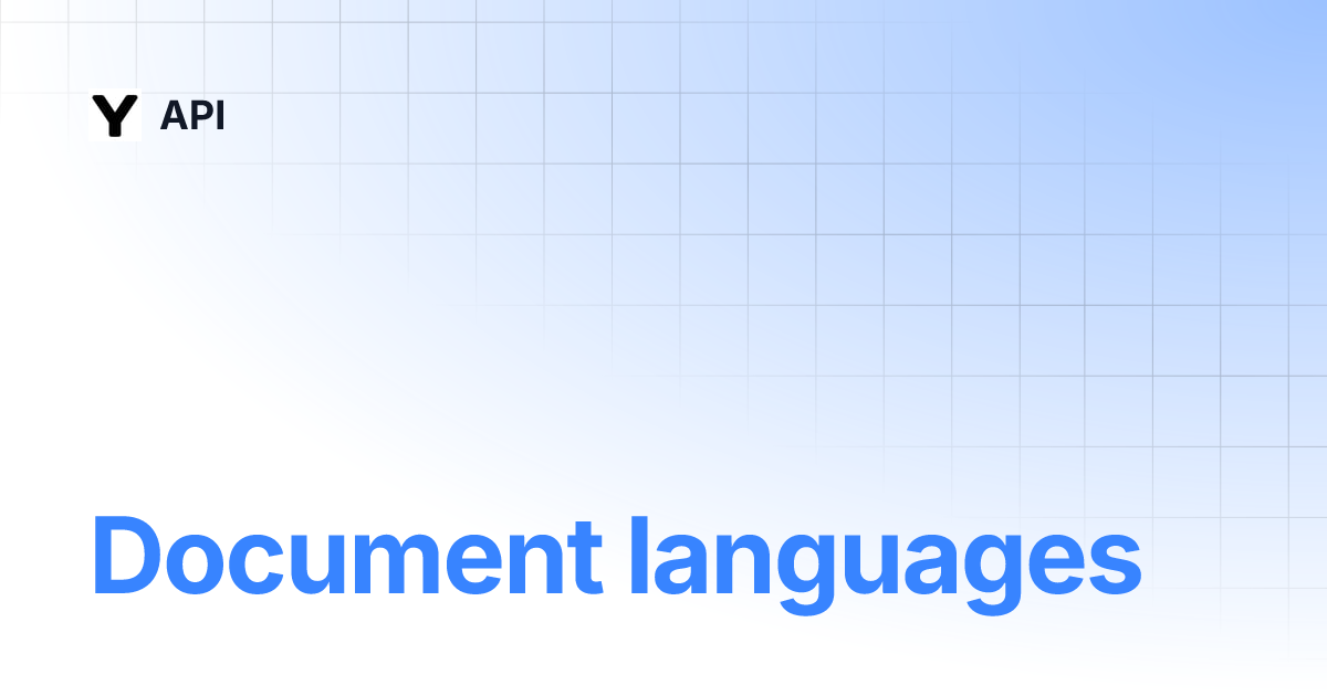 Document languages | API