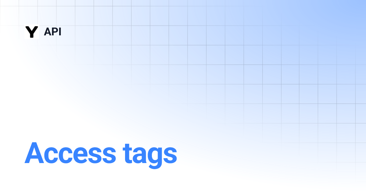 Access tags | API